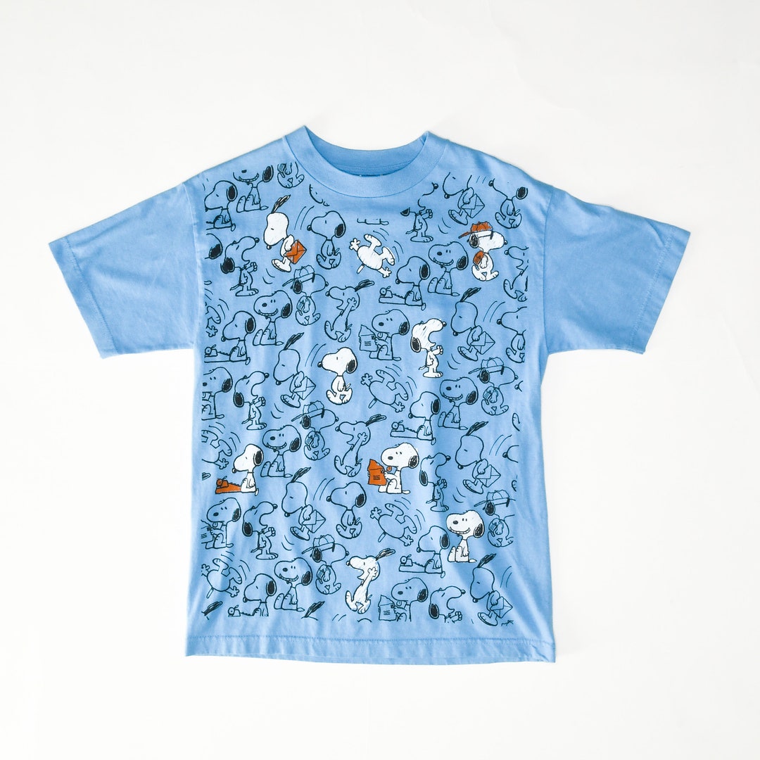 Snoopy Scribbled Sky Blue Peanuts T-shirt - Etsy