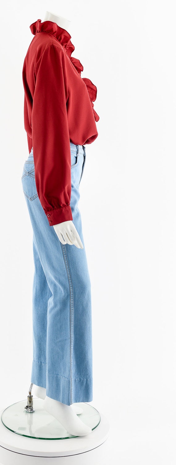 Red Ruffle Collar Blouse - Gem