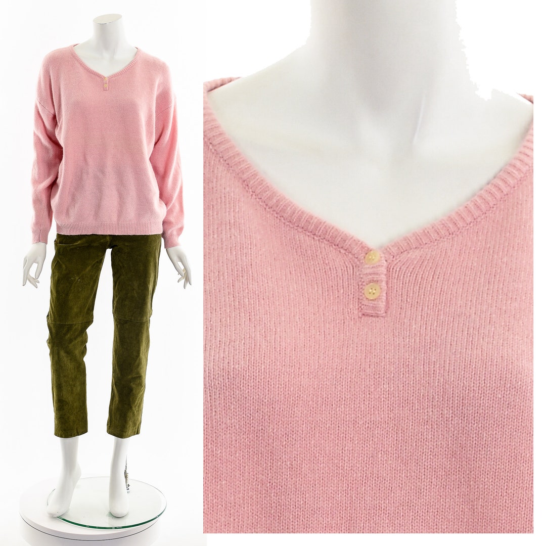 Vintage Light Pink Knit Sweater 90s - Etsy