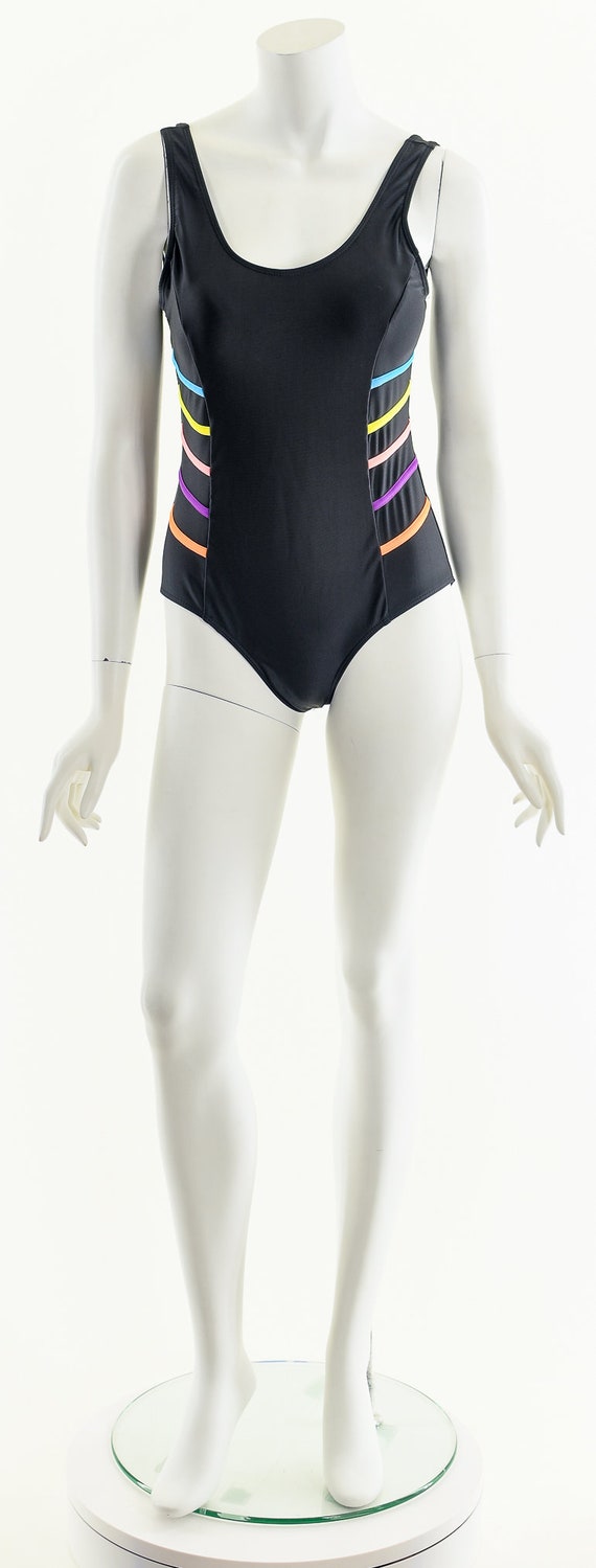 Rainbow Colorblock One Piece Swimsuit,Neon Rainbow Hi… - Gem