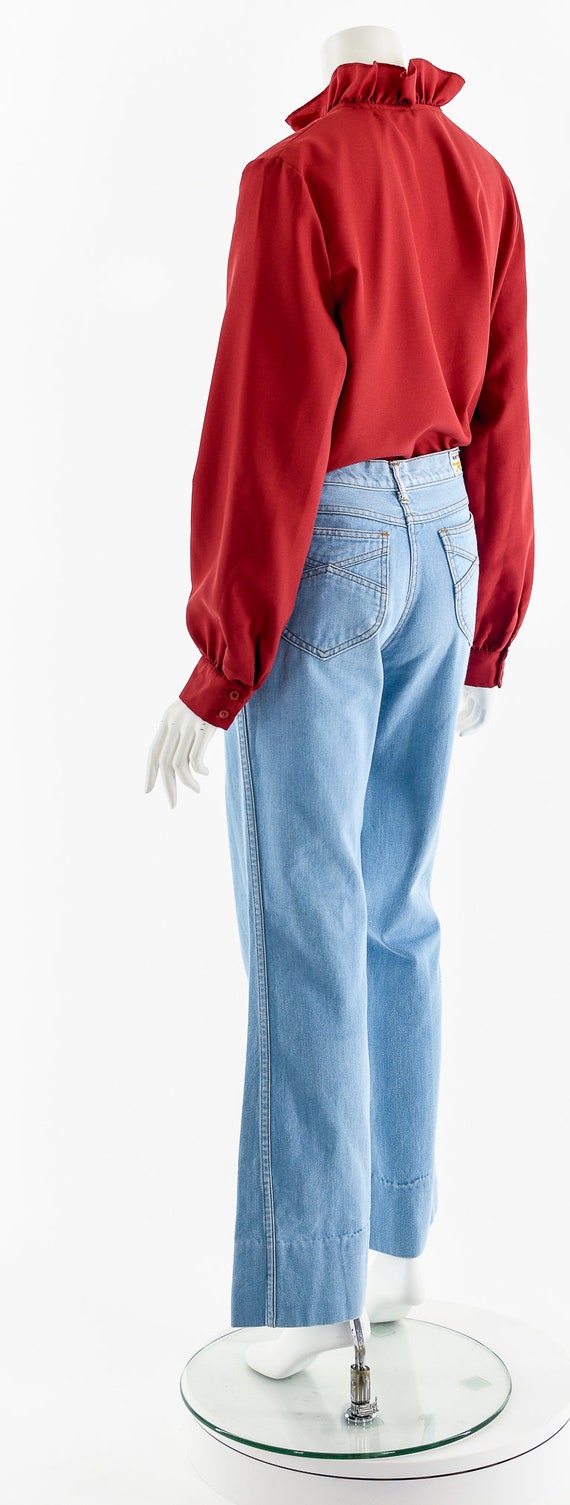 Red Ruffle Collar Blouse - Gem