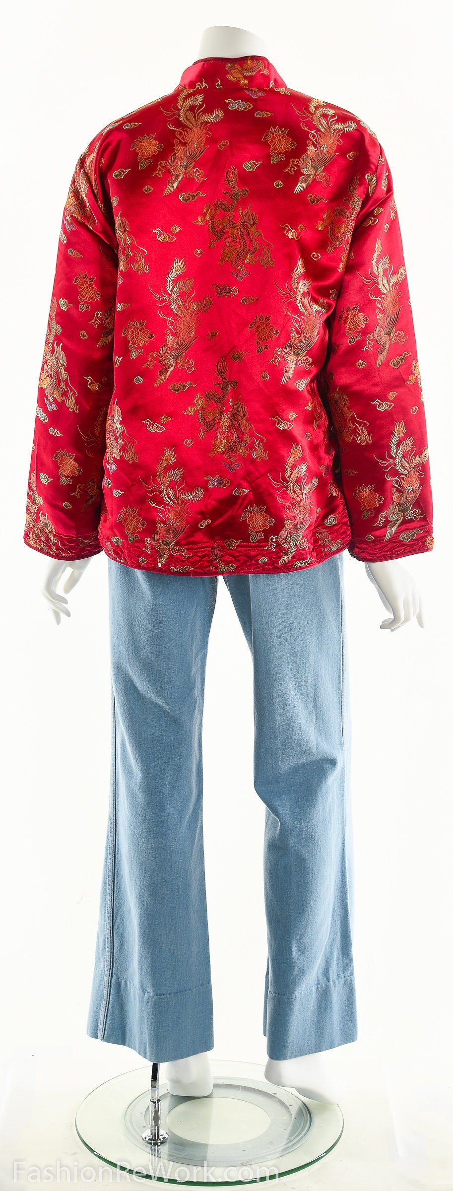 DRAGON Cheongsam Jacket Red Silk Dragon and Phoenix Jacket - Etsy