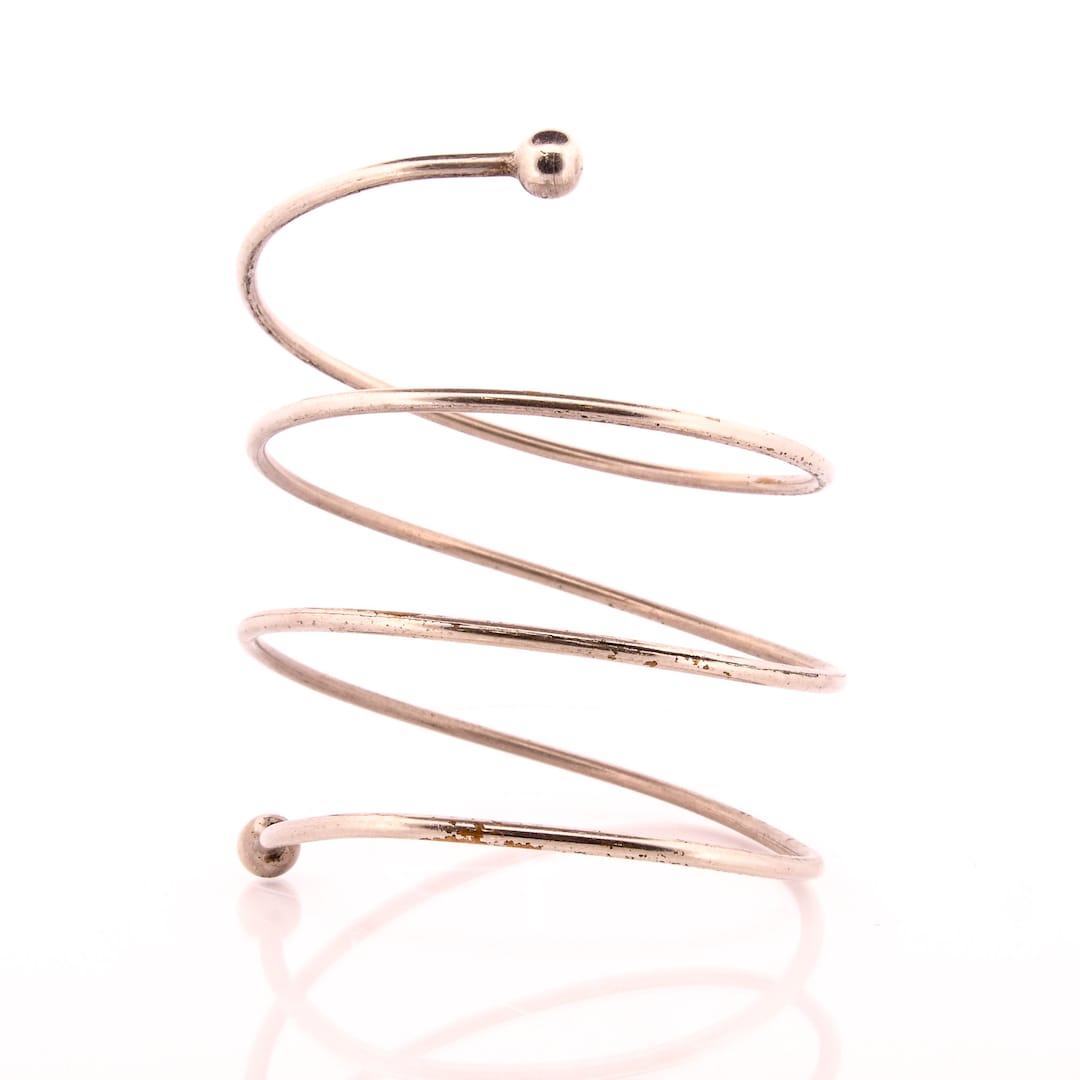 Silver Spiral Arm Cuff Gauntlet 60s - Etsy