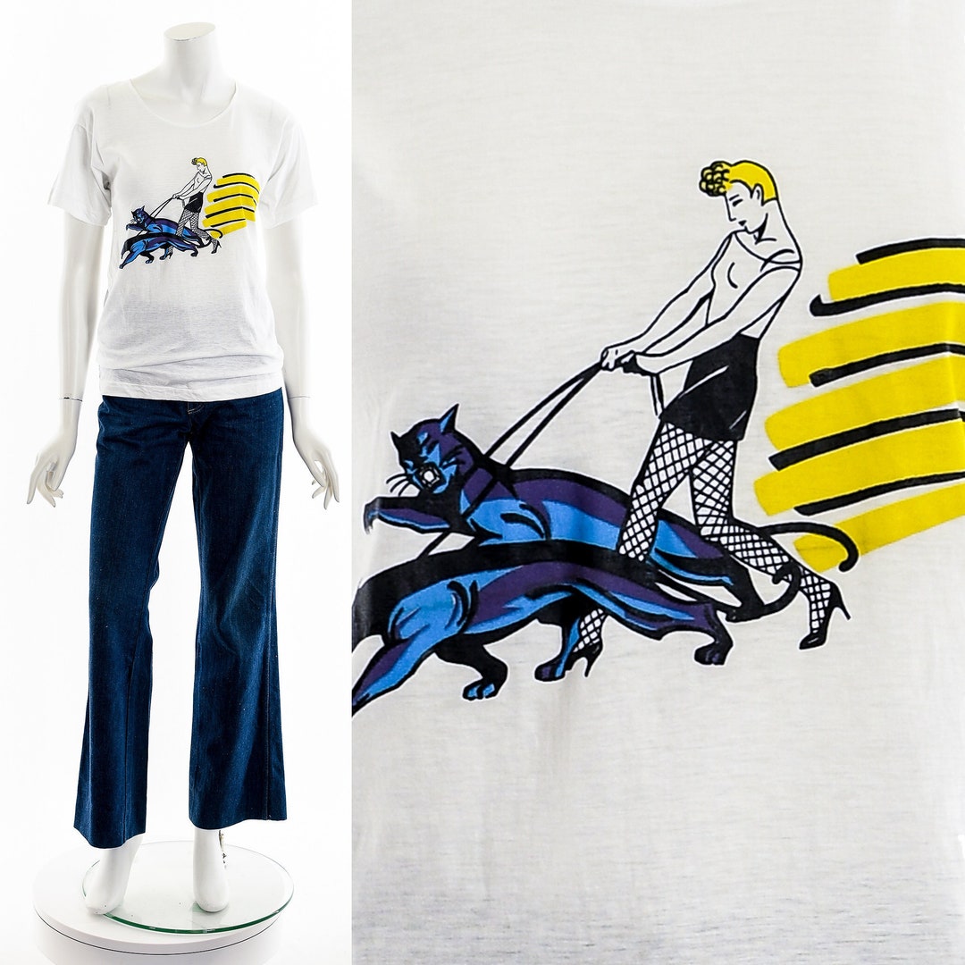 Woman Walking Black Panthers Vintage Tshirt 80s - Etsy