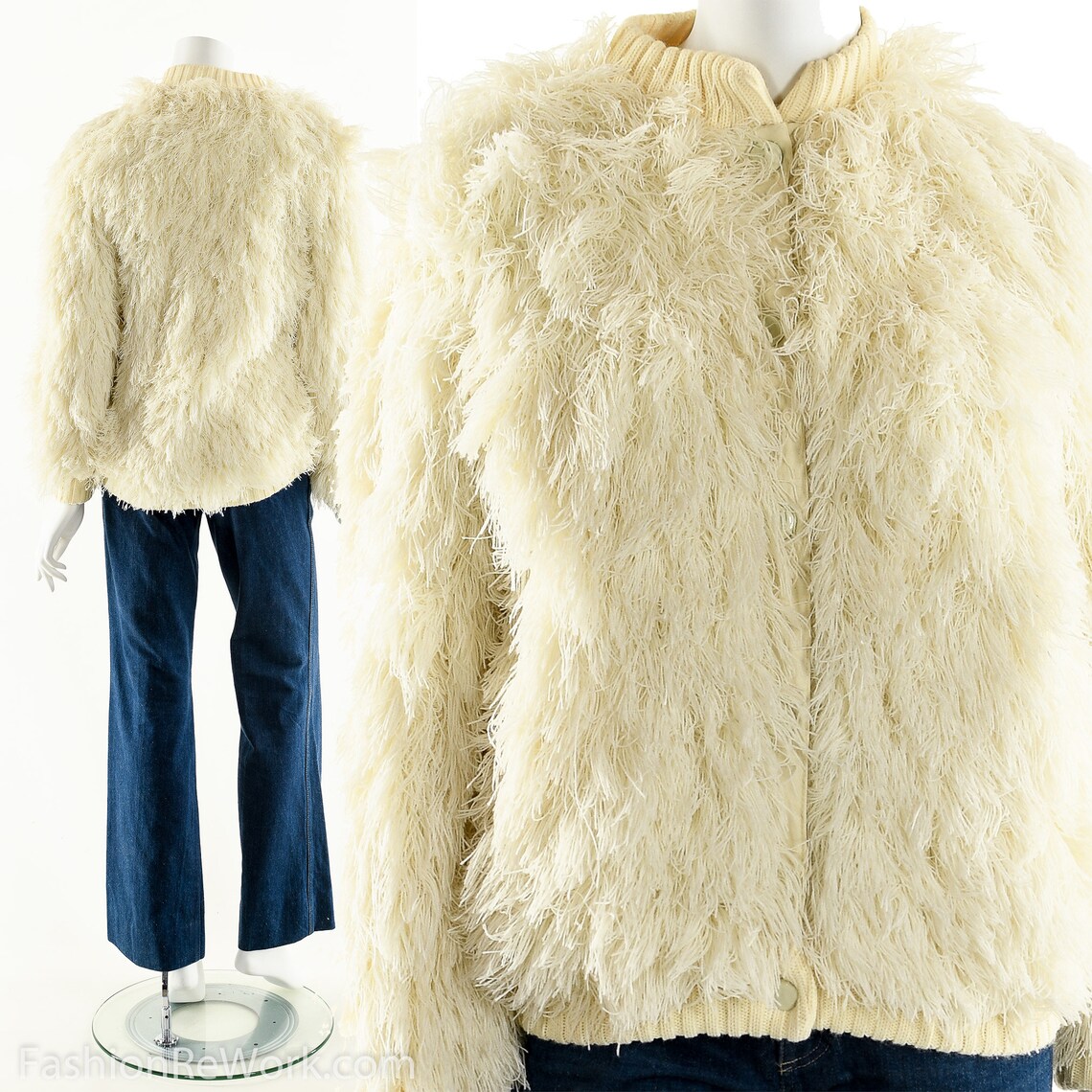 Arissa Shag Coat Vintage Arissa White Shag Jacket Faux Fur - Etsy