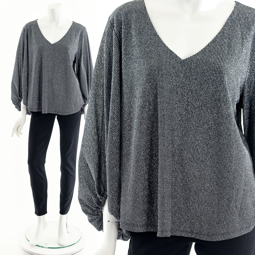 Metallic Lurex Bluse,Vintage Studio 54 Bluse,Bianca Jagger Stil,Vintage ...