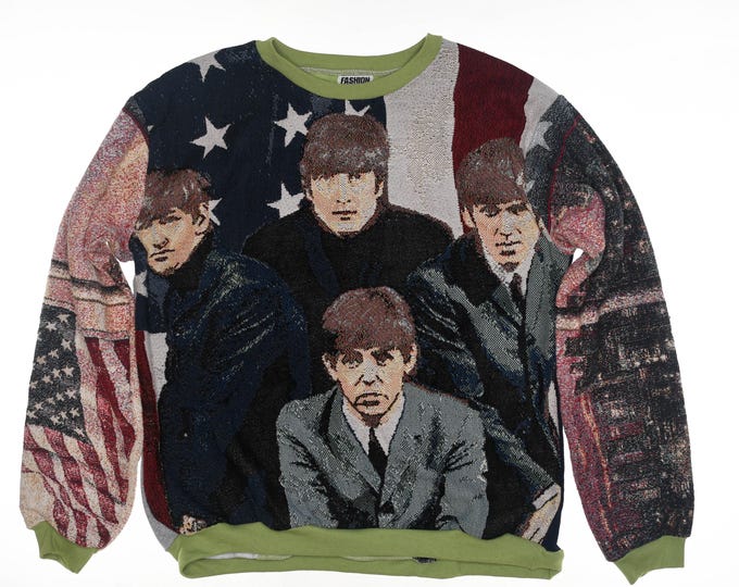 The Beatles Are Coming 1964 Tapestry Rework Pullover Sweatshirt - Etsy