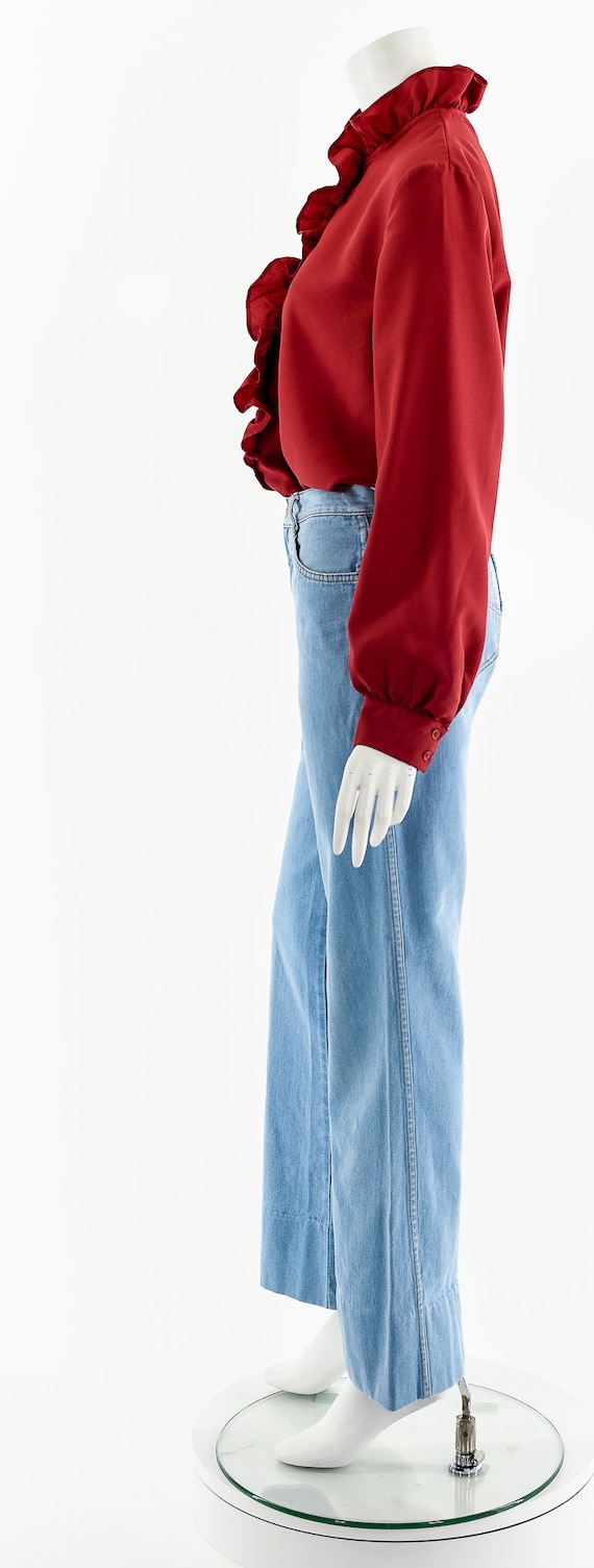 Red Ruffle Collar Blouse - Gem