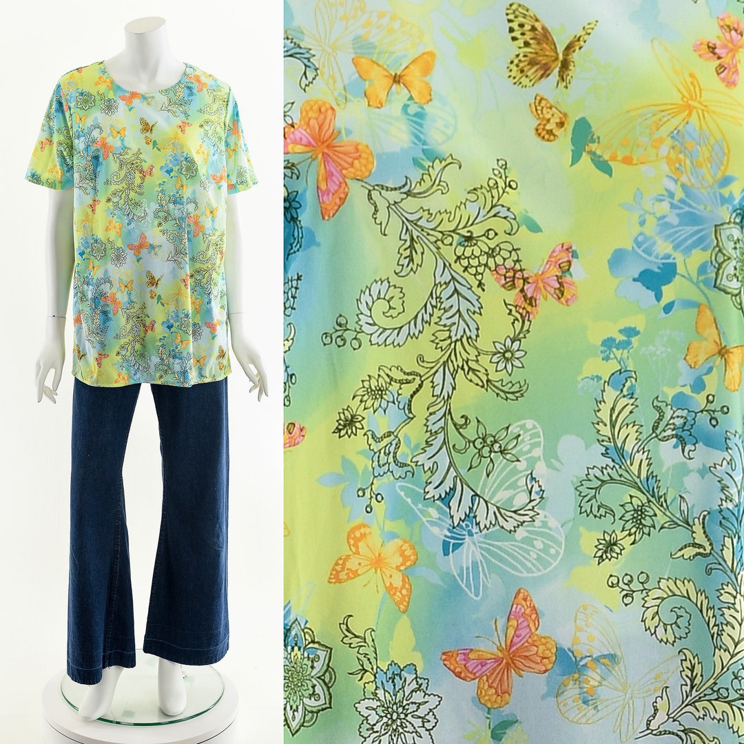 Boho Butterfly Print Blouse - Etsy
