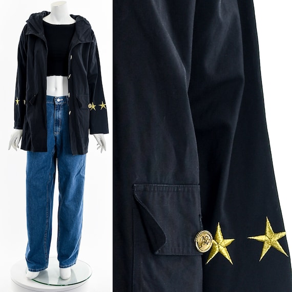 Black Gold Star Hoodie Jacket - Gem