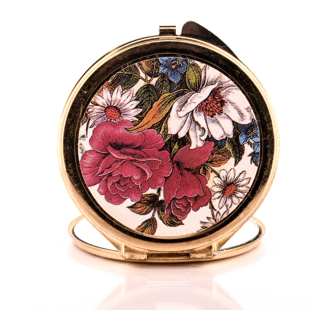 Golden Rose + Daisy Double-sided Compact Mirror - Etsy