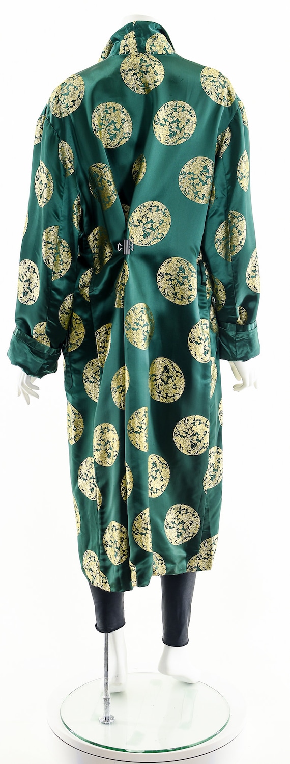 Emerald Green Silk Duster Kimono Smoking Jacket - Gem