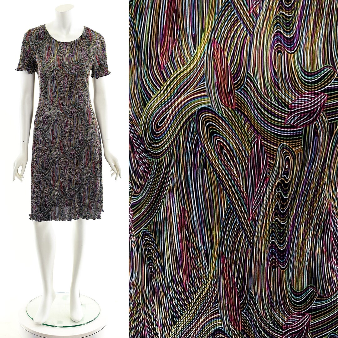 Rainbow Crinkle Dress,abstract Oil Spill Dress,simple Shirt Dress ...