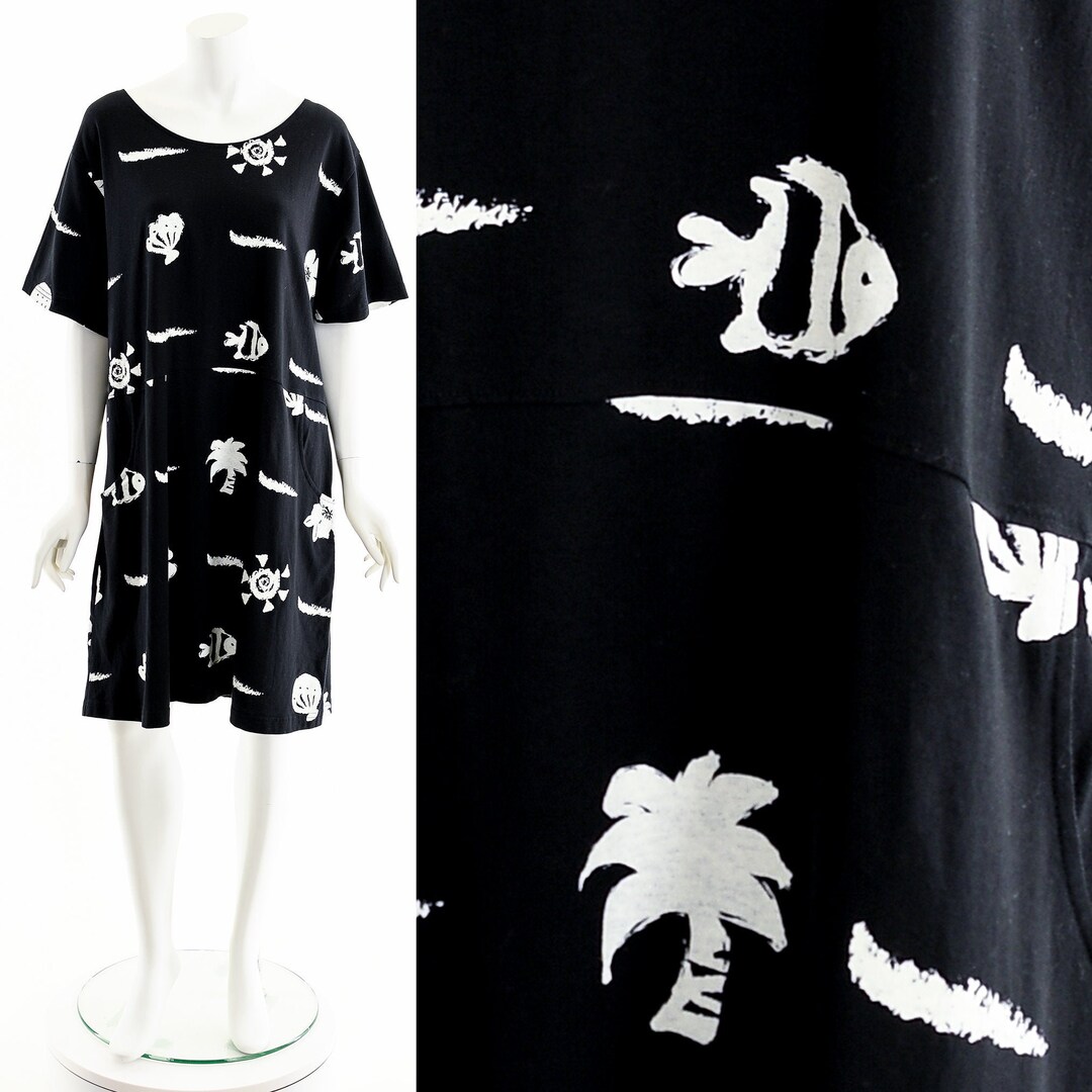 Black Tropical Fish Dress, Beach Cover-up - Etsy
