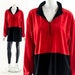 Colorblock Velour Pulloverred Black Track Jacketred Athletic - Etsy