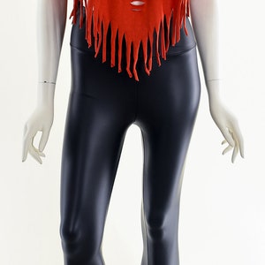Red Slashed Crop Top,red Fringe Crop Top,80s Rock Band Shirt,slashed ...