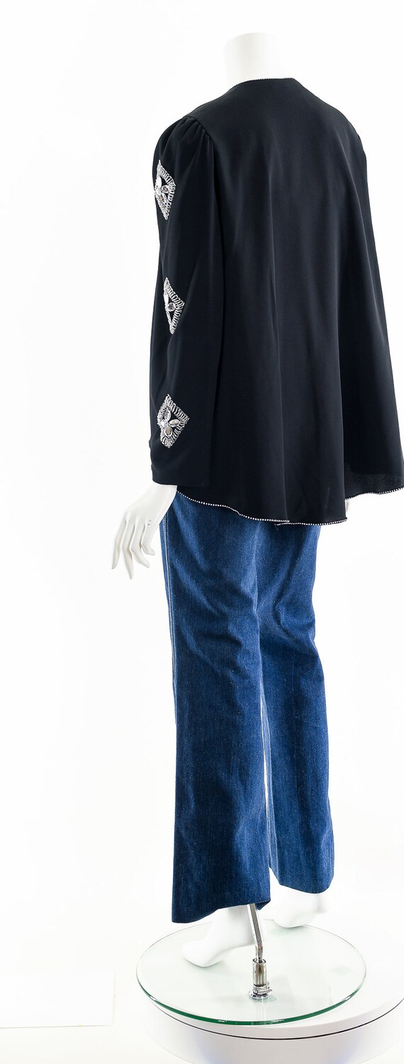 Black Beaded 80s Open Jacket - Gem