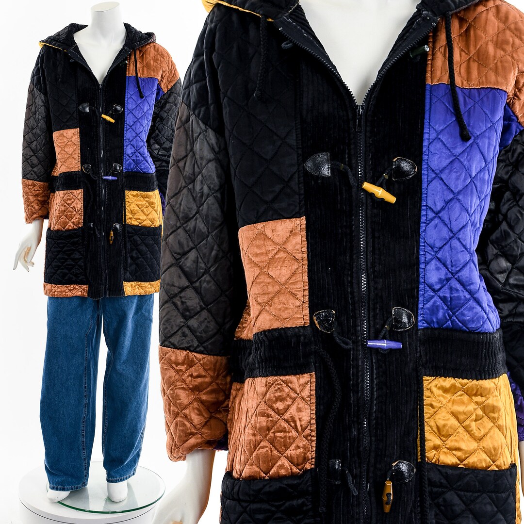 Quilted Corduroy Patchwork Chore Coat - Etsy