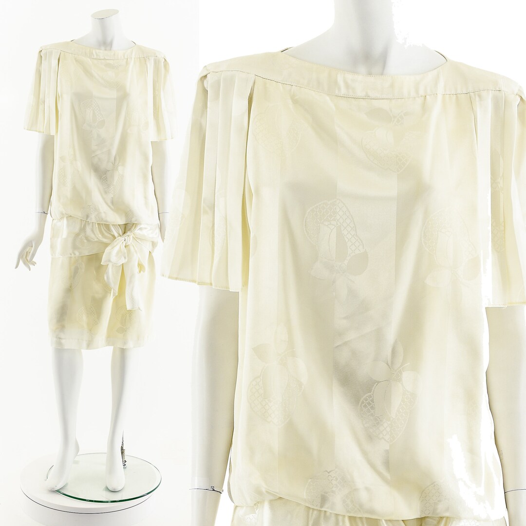 White Drop Waist Satin Dress Flapper Dress - Etsy
