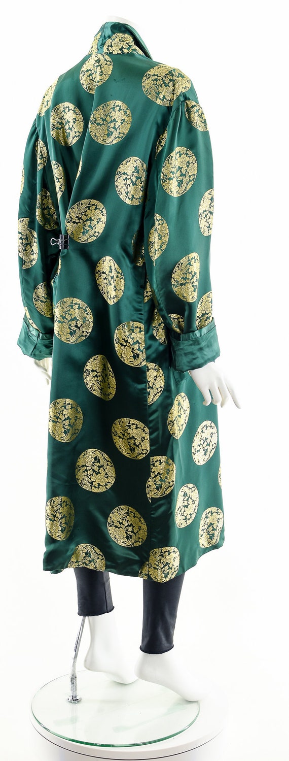 Emerald Green Silk Duster Kimono Smoking Jacket - Gem