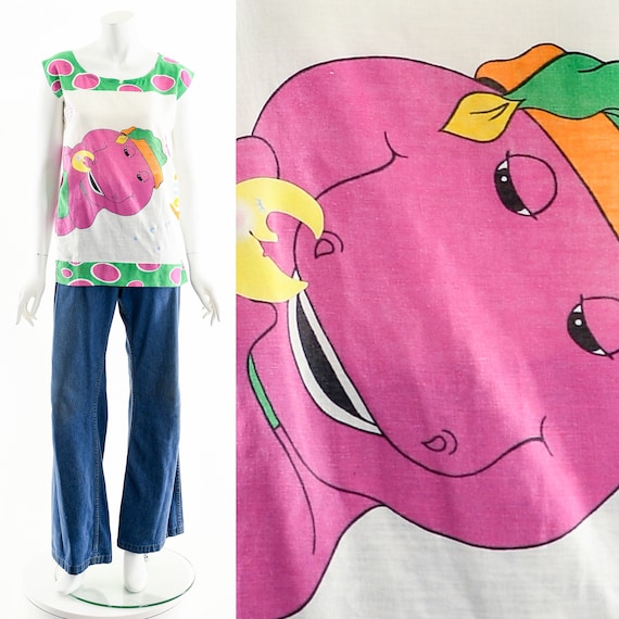 cartoon barney tunic dress,vintage barney shirt,kids … - Gem