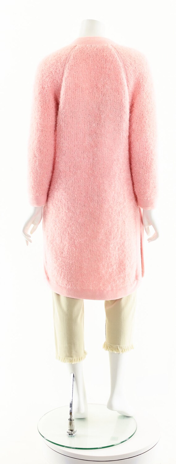 Pink Mohair Duster,60s Duster Cardigan,Textured Sweat… - Gem