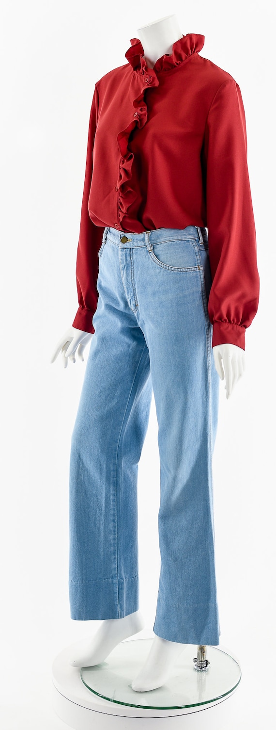 Red Ruffle Collar Blouse - Gem