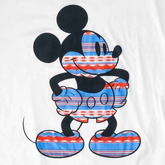 Aztec Mickey Mouse, Soft White Disney Ringer tee - Gem