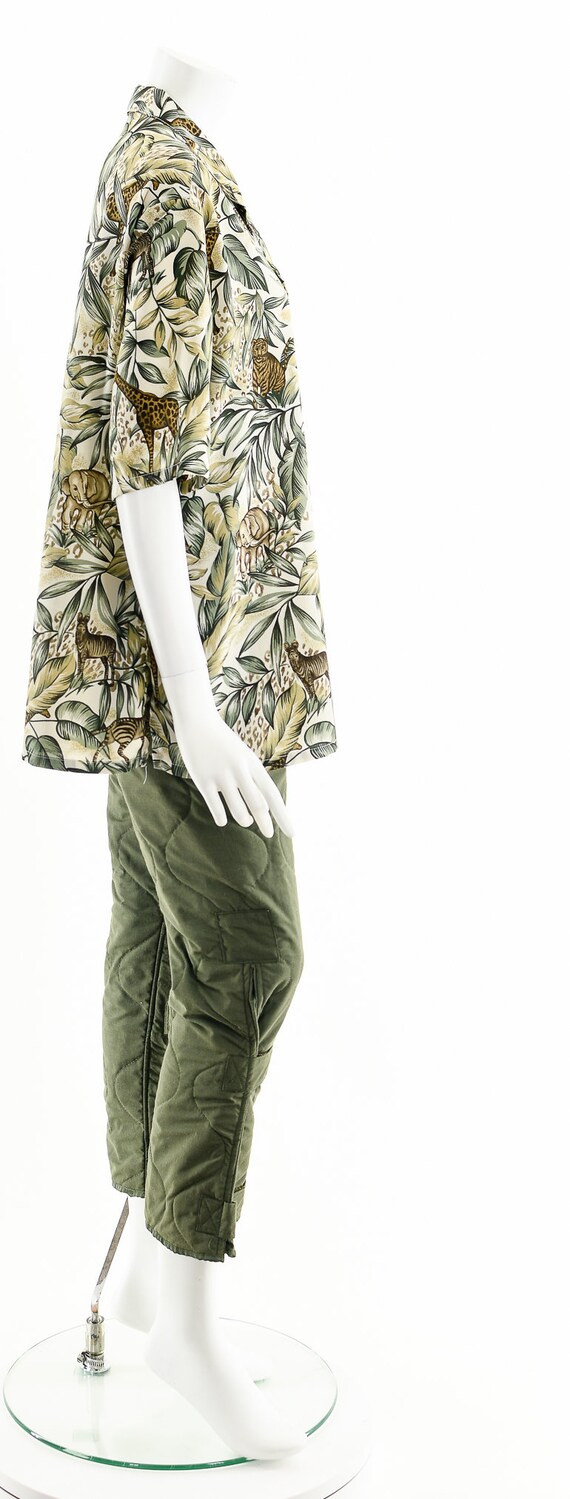 Jungle Animals 80s Printed Blouse - Gem