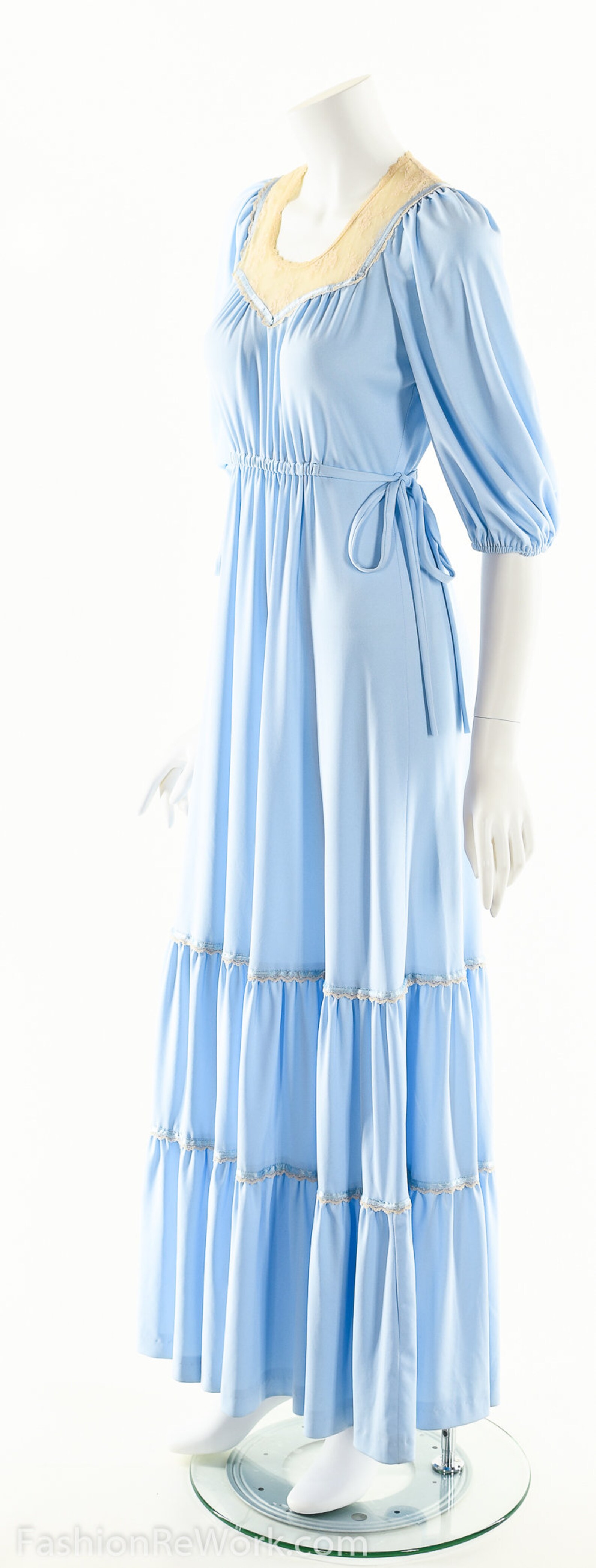 Blue Prairie Dressvictorian Style Dresspeasant Boho - Etsy