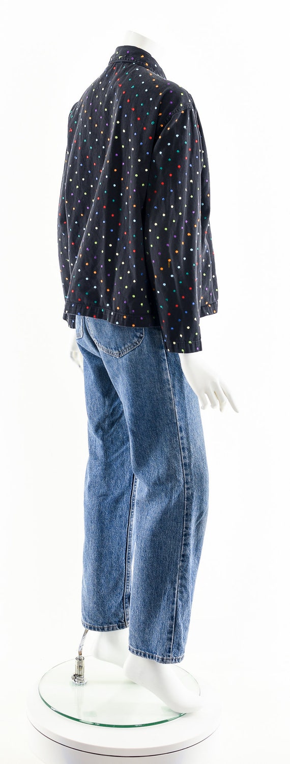 Black Rainbow Jacket,Embroidered Multicolored Jacket,… - Gem