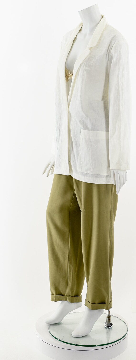 White Gauze Blazer Jacket - Gem