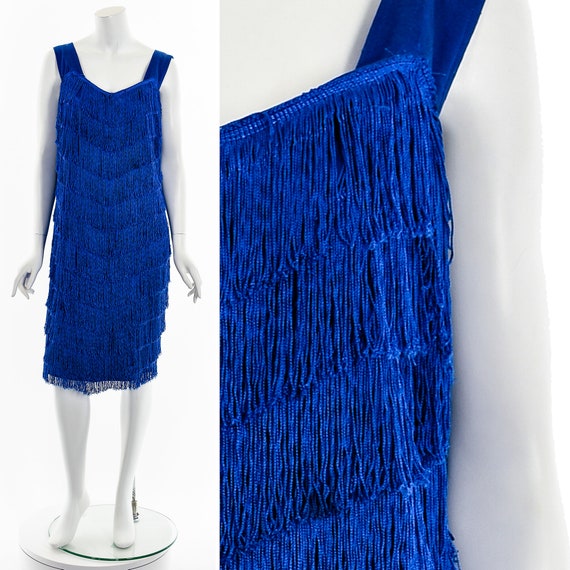 Cobalt Blue Full Fringe Dress - Gem