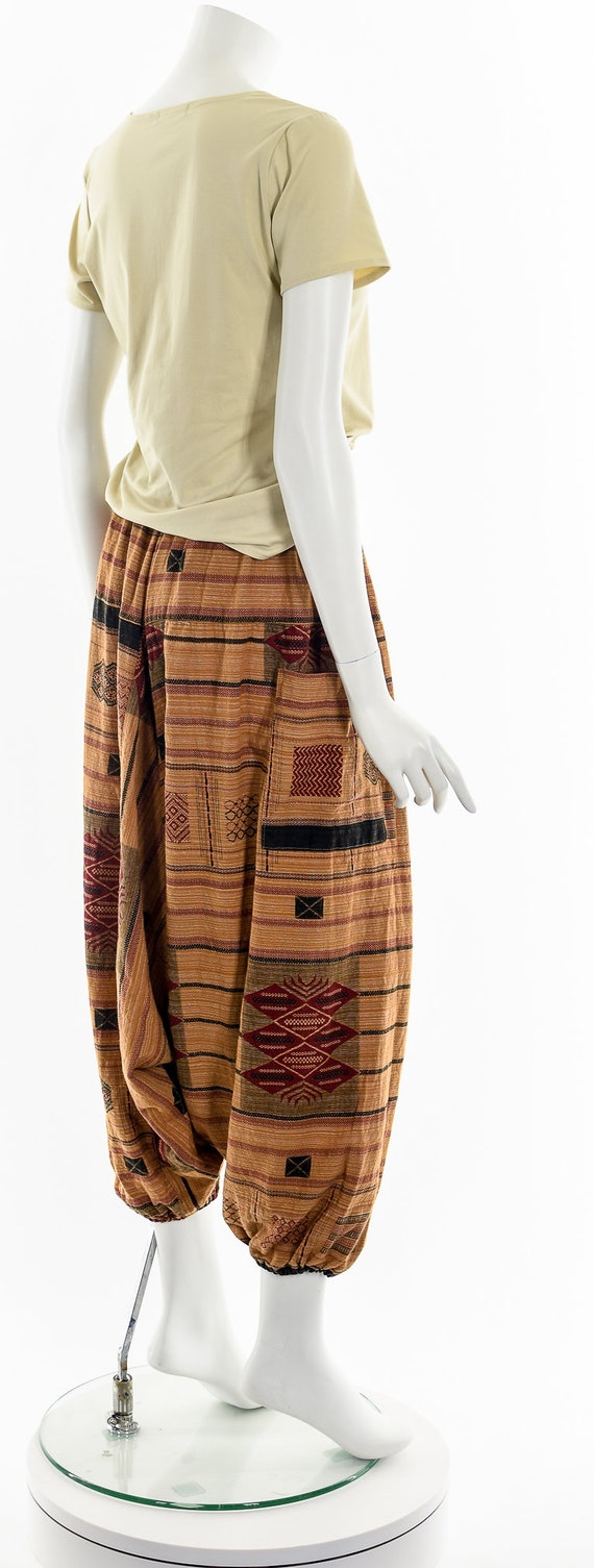 Handwoven Oversized Cargo Harem Pants Gem