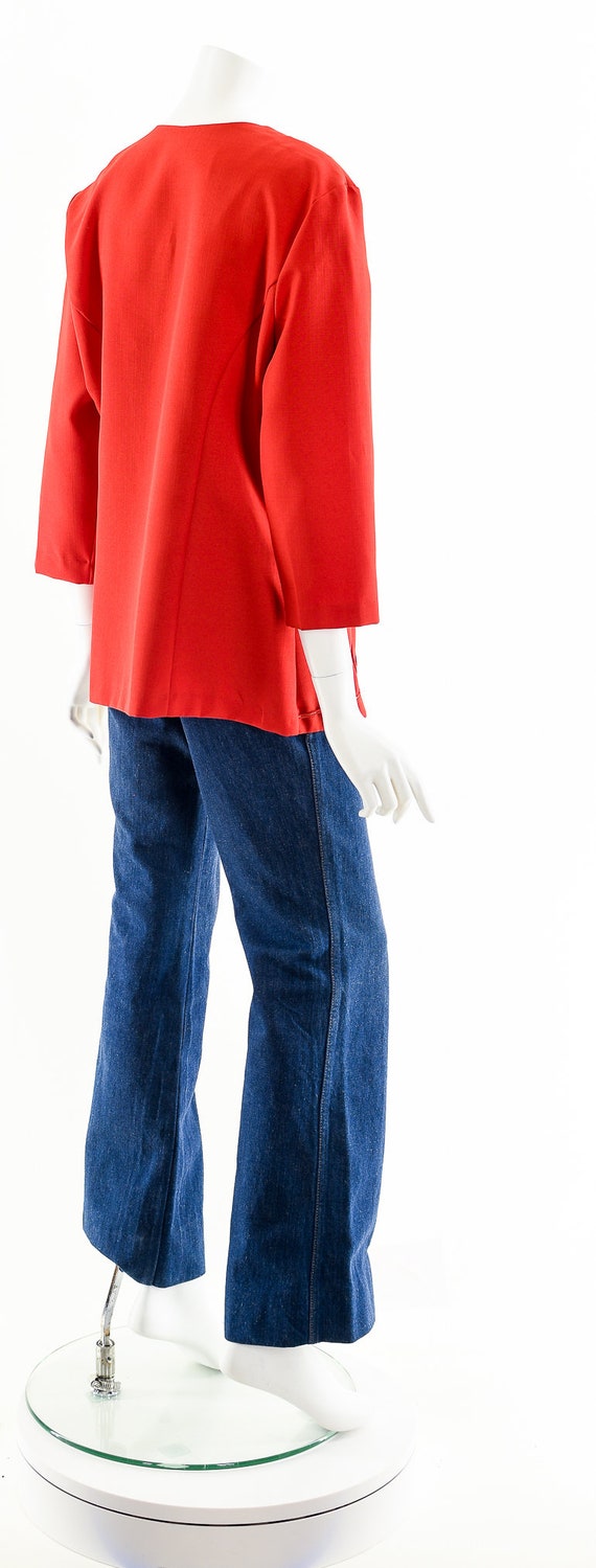 Red Soutache Blazer, Red Peplum Jacket, 90s Selena St… - Gem