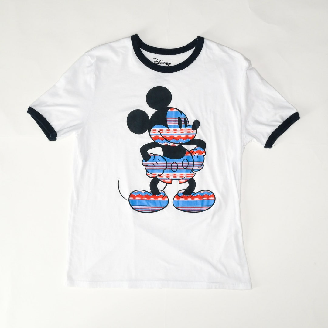 Aztec Mickey Mouse, Soft White Disney Ringer Tee - Etsy