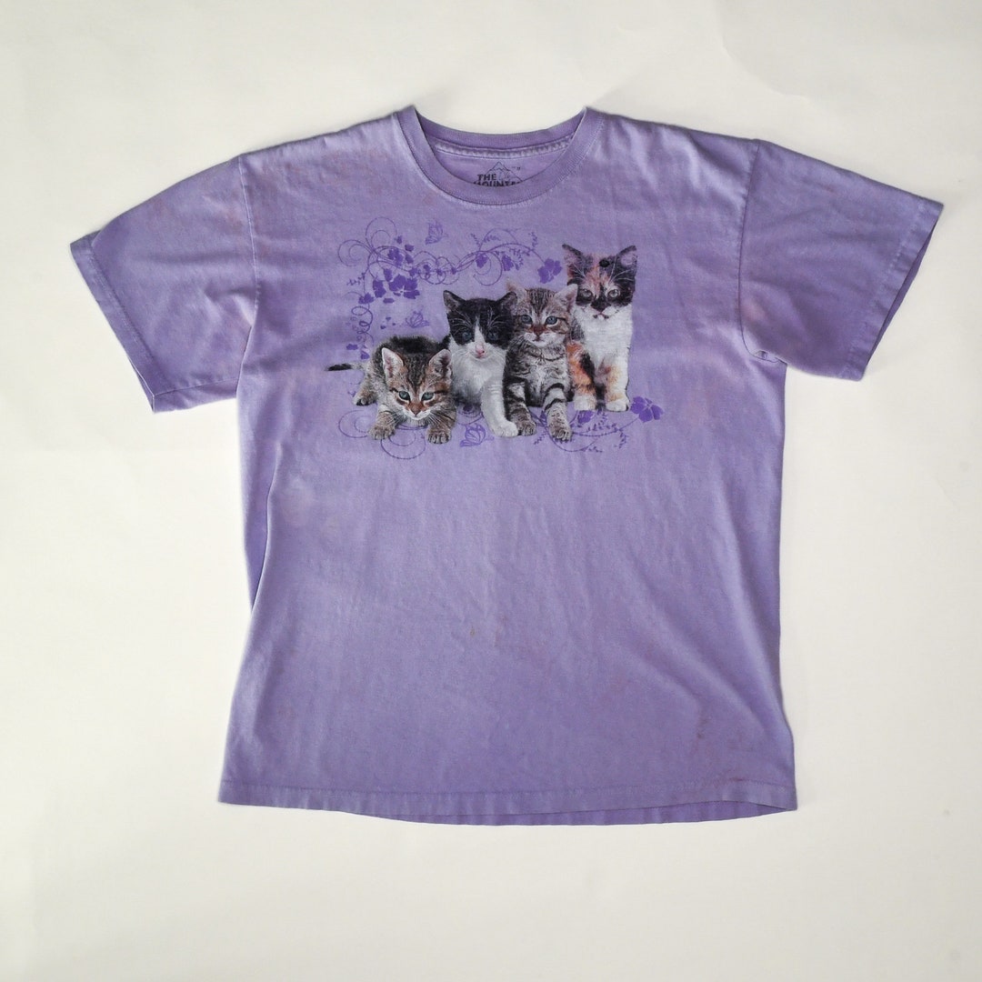 Pretty Purple Kitty Tee - Etsy