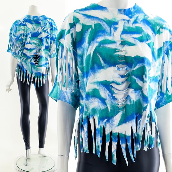 80s tear tshirt,80s rock band shirt,Slashed Vintage t… - Gem