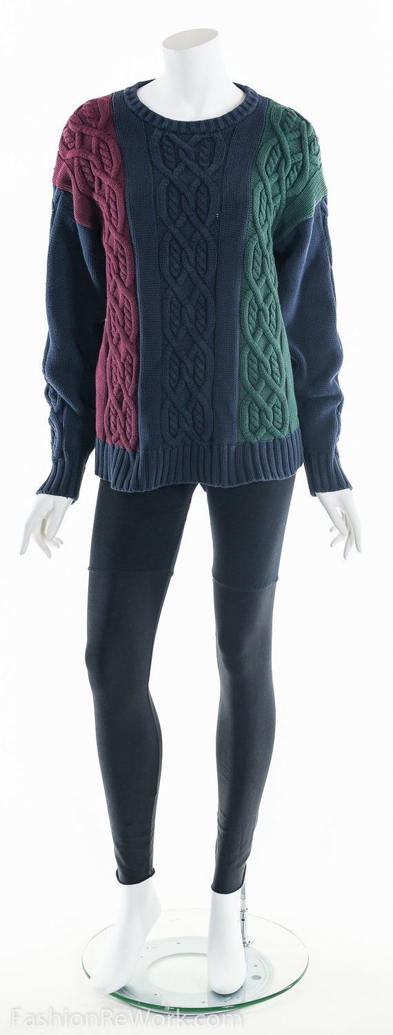 90s Cable Knit Sweater, Fresh Prince Preppy Sweater, - Gem