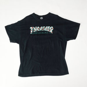 Vintage Thrasher Magazine T Shirt, Roses Logo, Skateboarding Vintage Thrasher Magazine T Shirt, Roses Logo, Skateboarding