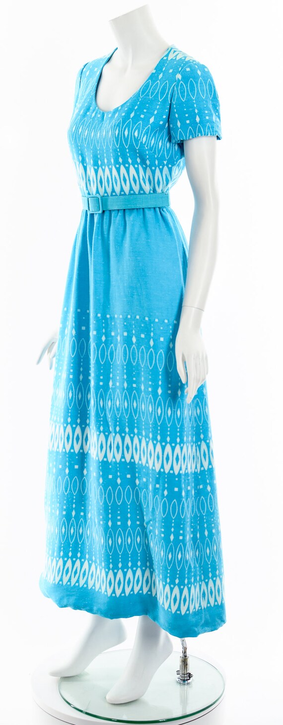 Adele Simpson Dress Mid Century Print Blue Dress - Gem