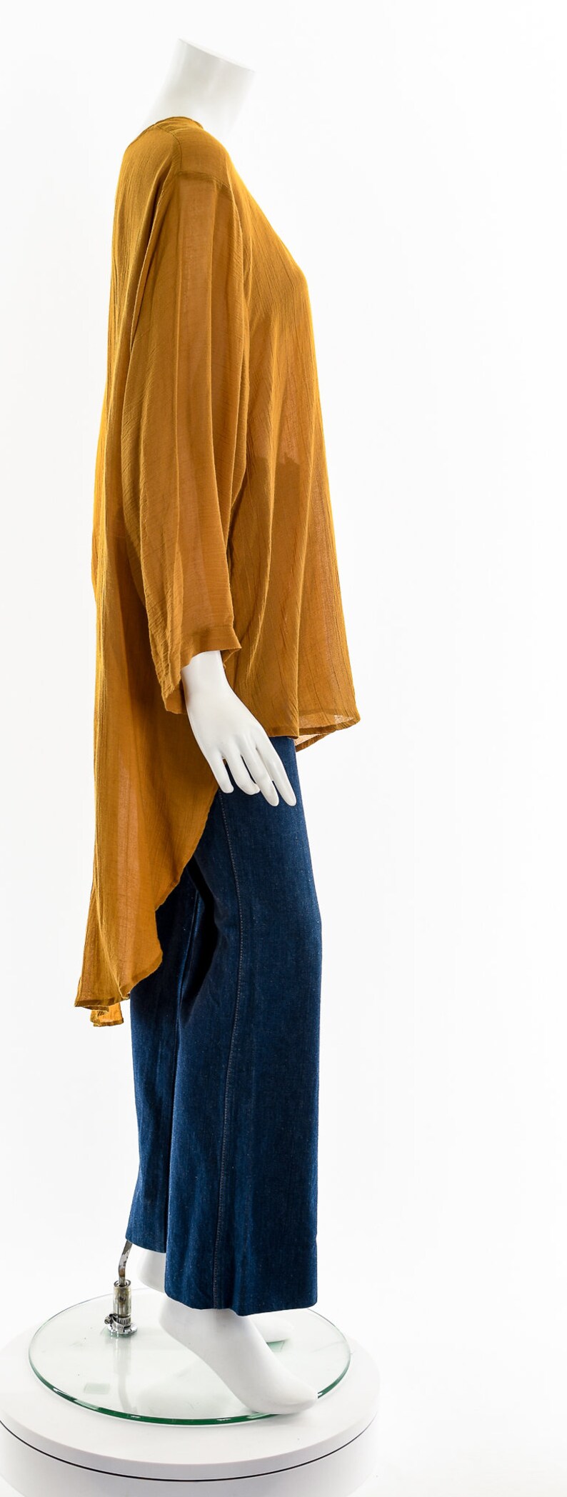 Laise Adzer Semi Sheer High Low Boho Chic Blouse - Etsy