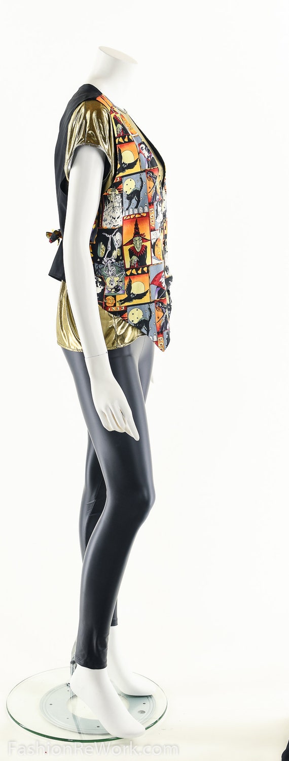 Halloween Witch Pumpkin Vampire Comic Book Vest - Gem