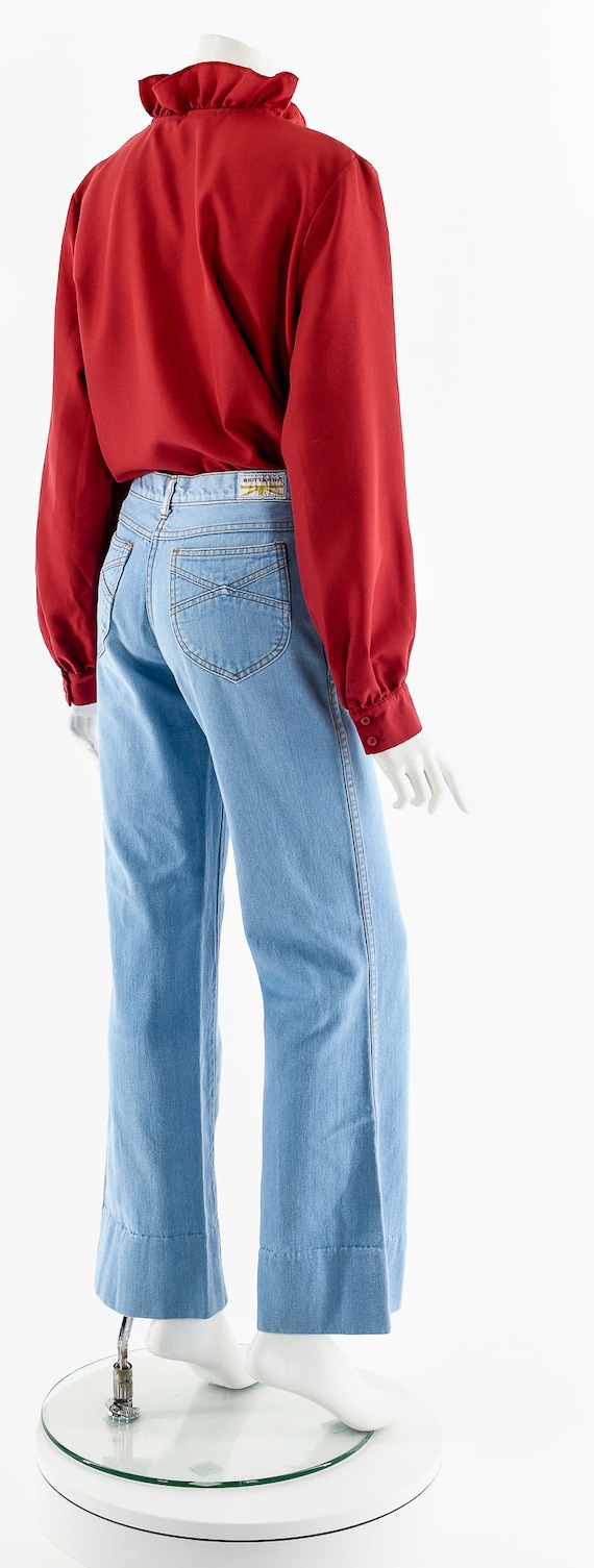 Red Ruffle Collar Blouse - Gem