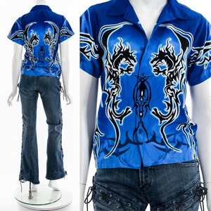 Y2k Dragon Button Up - Etsy