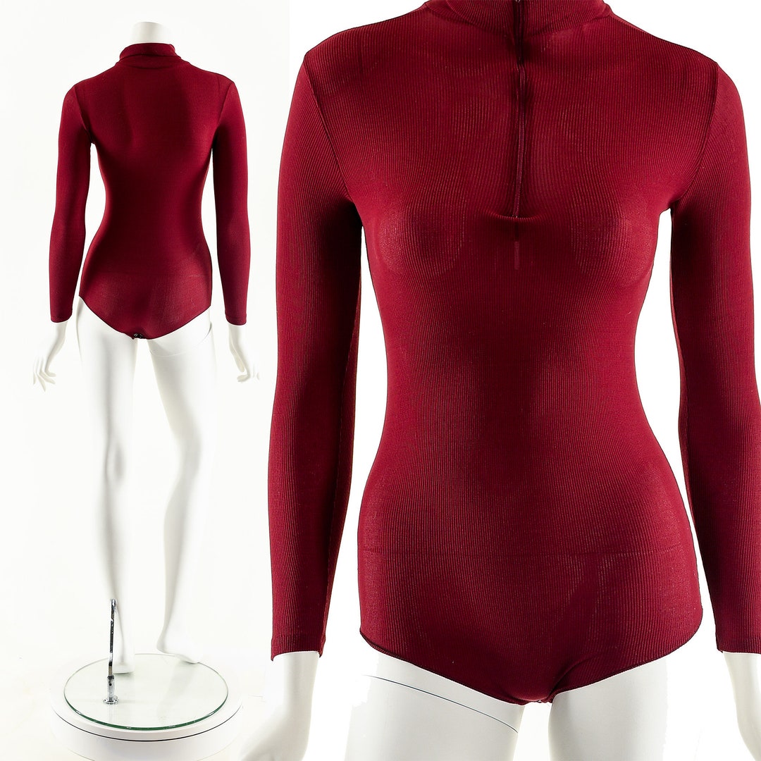 70's Dark Red Bodysuit - Etsy