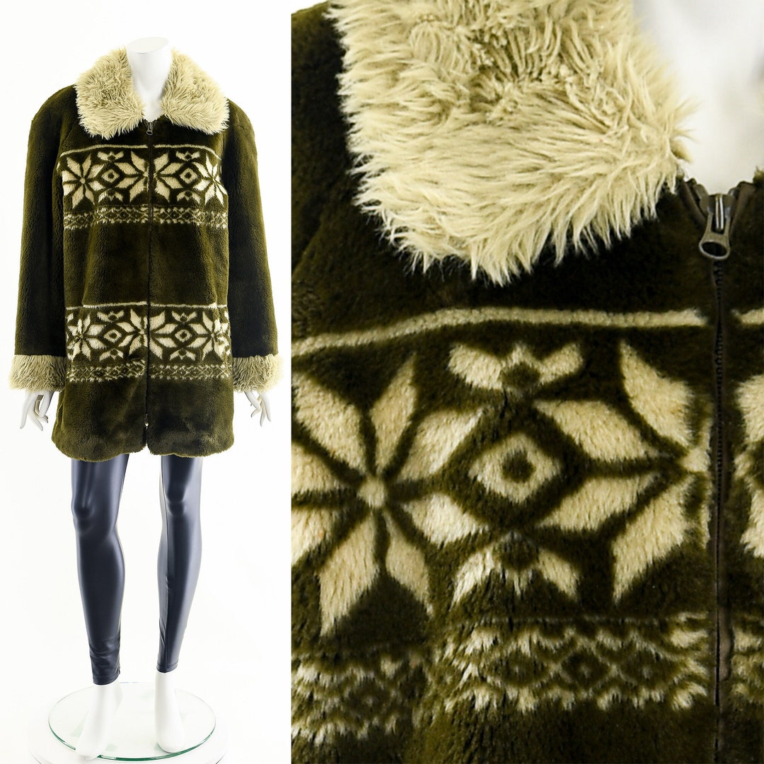 Fuzzy Sherpa Teddy Jacket, 90s - Etsy