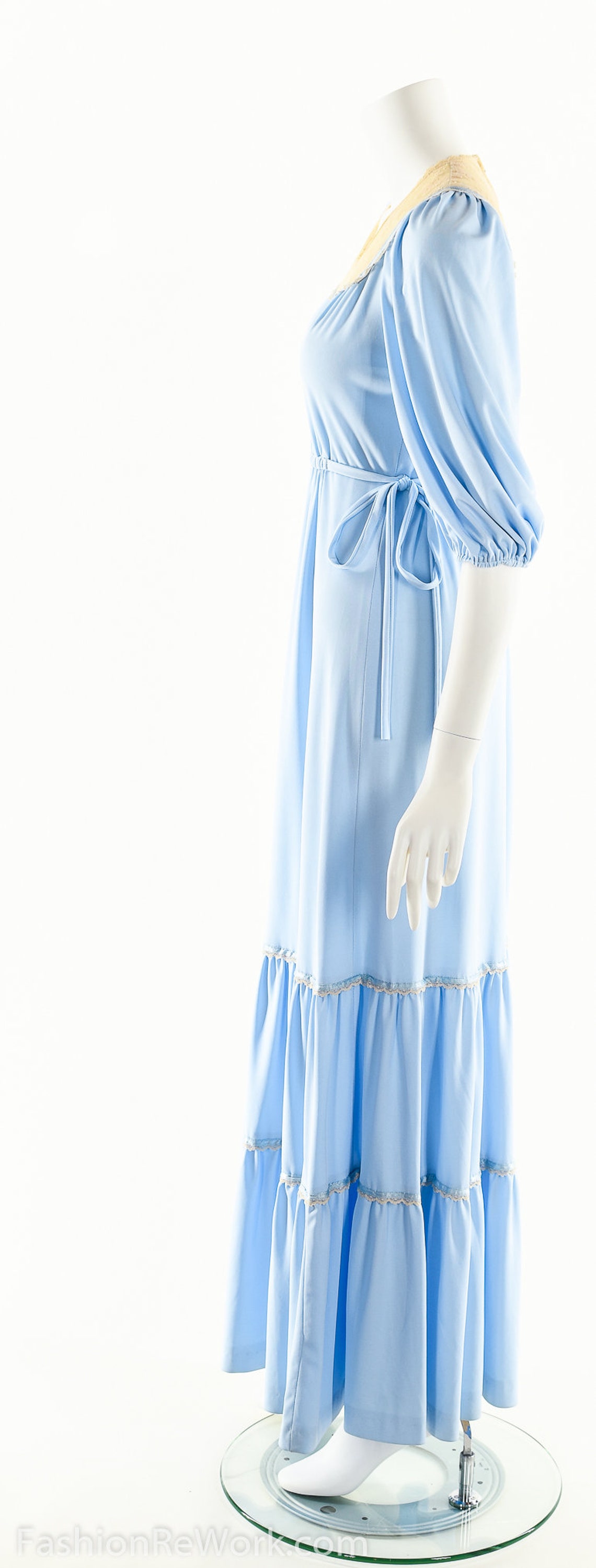 Blue Prairie Dressvictorian Style Dresspeasant Boho - Etsy