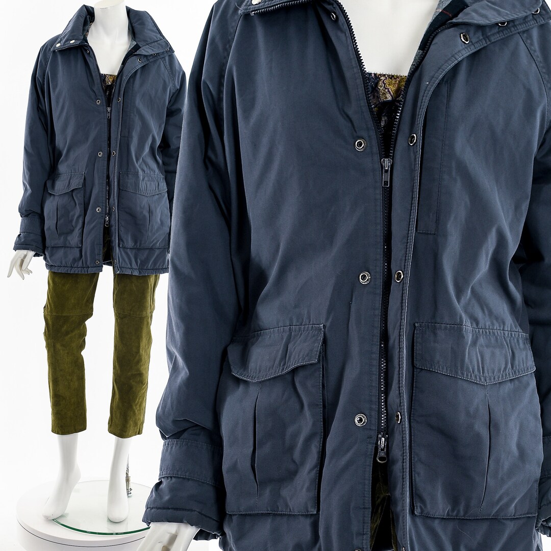 Navy Utilitarian Parka Coat 90s - Etsy