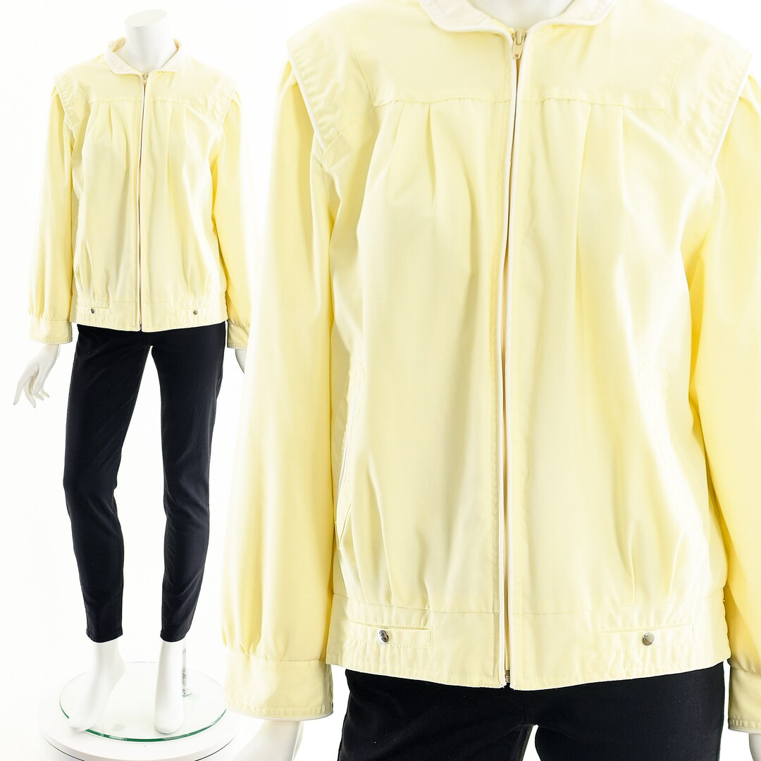 Baby Yellow 80s Bomber Jacket - Etsy